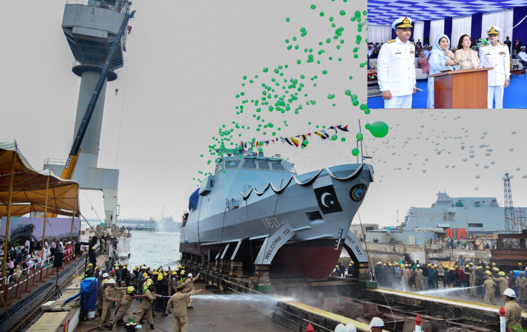 Launching ceremony – pns sahiwal gun boat built for pakistan navy at ...